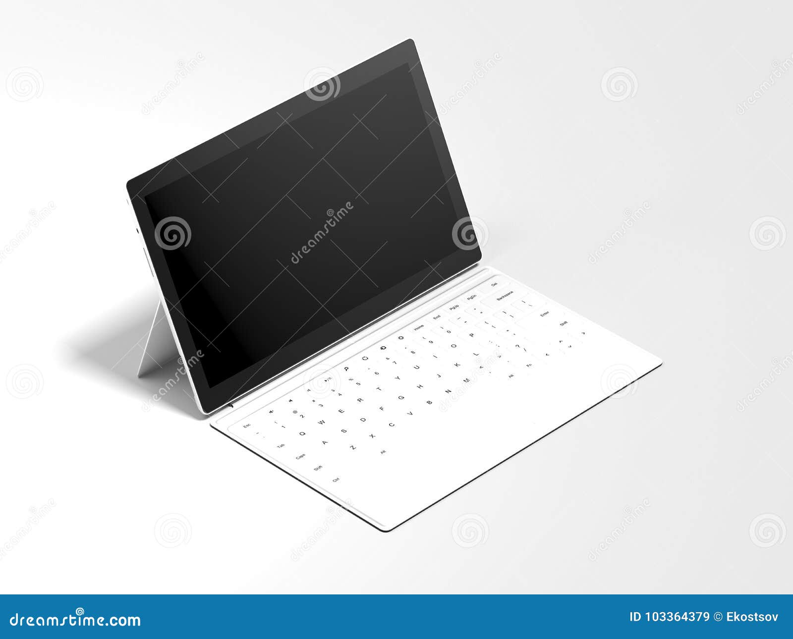 White Modern Opened Tablet. 3d Rendering Stock Illustration ...