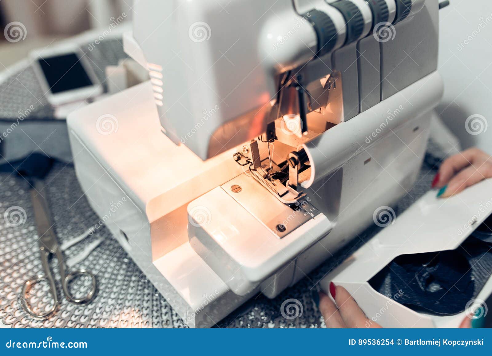 White Modern Overlock Machine Stock Photo - Image of modern, clothing ...