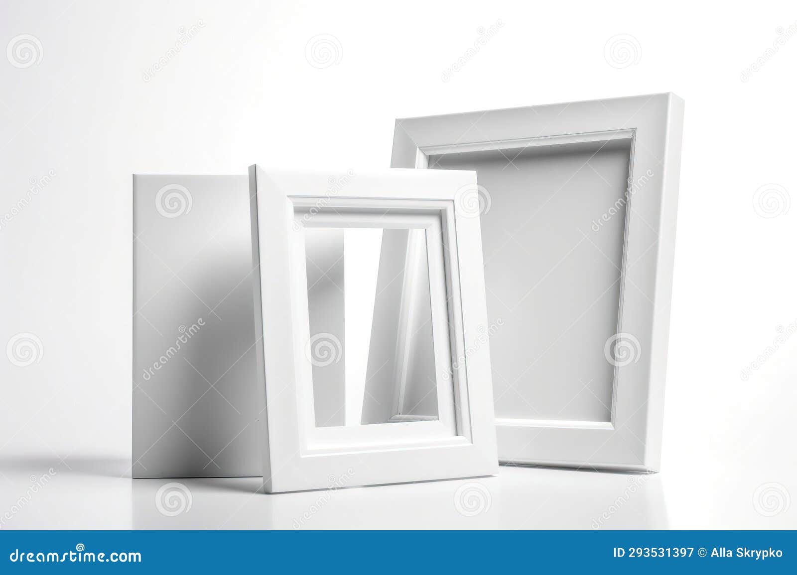 White Modern Photo Frames on a White Background Stock Illustration ...