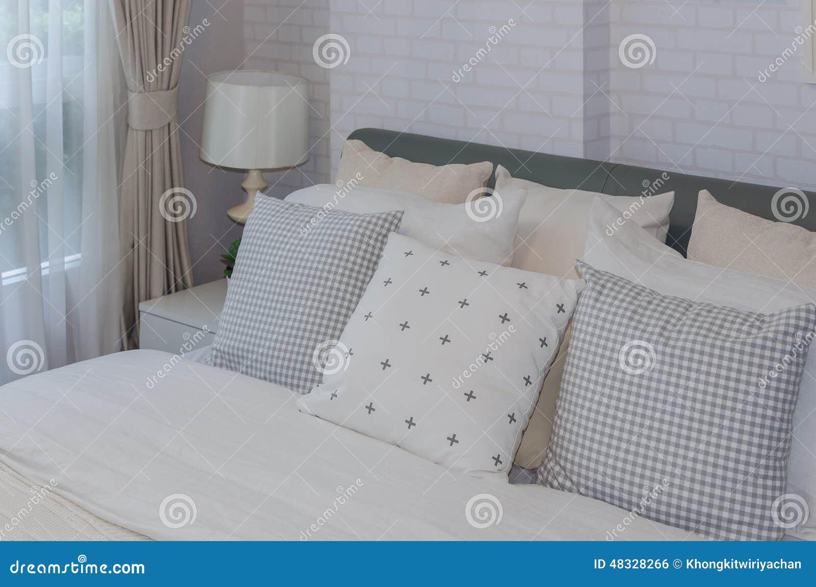 White Modern Single Bedroom Design Stock Photo - Image of fabric, house ...