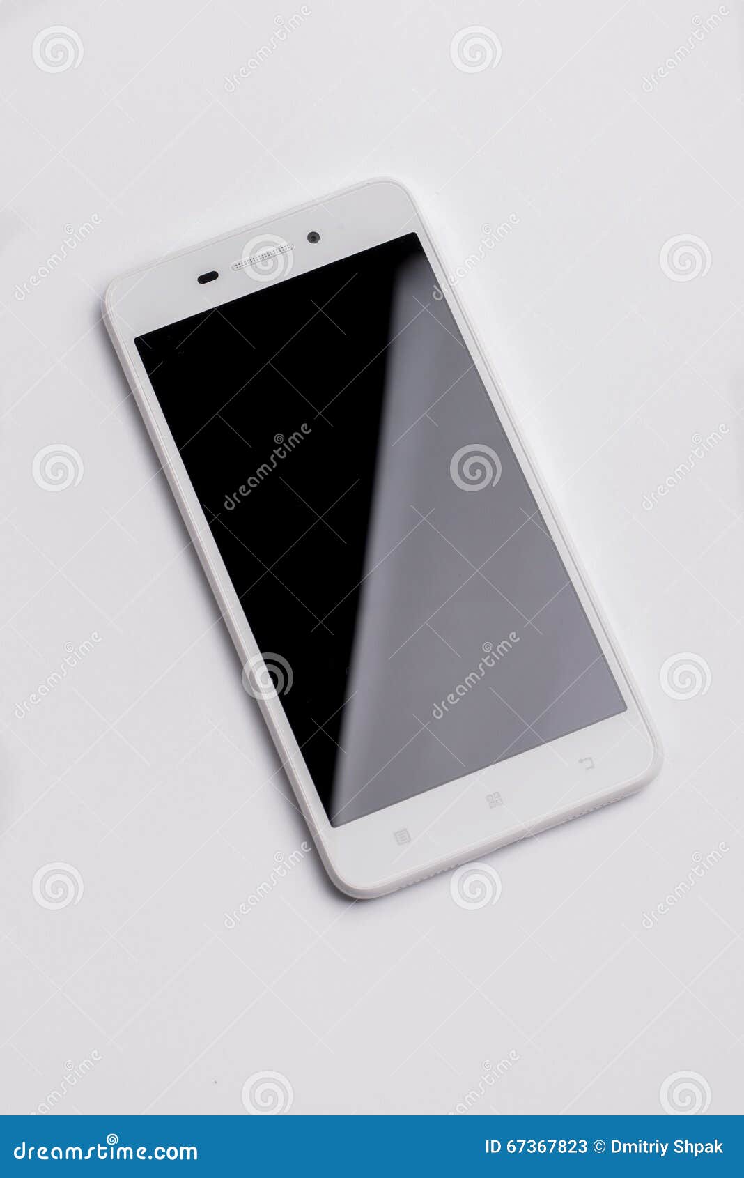 White Modern Smartphone With Blank Screen Lies On The Surface, Isolated ...