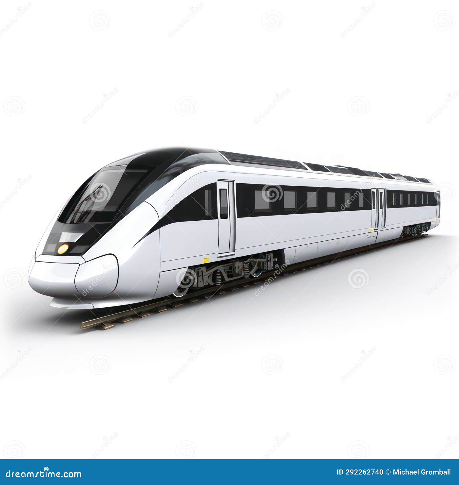 White Modern Train Isolated On White Created With Generative AI. Fast ...