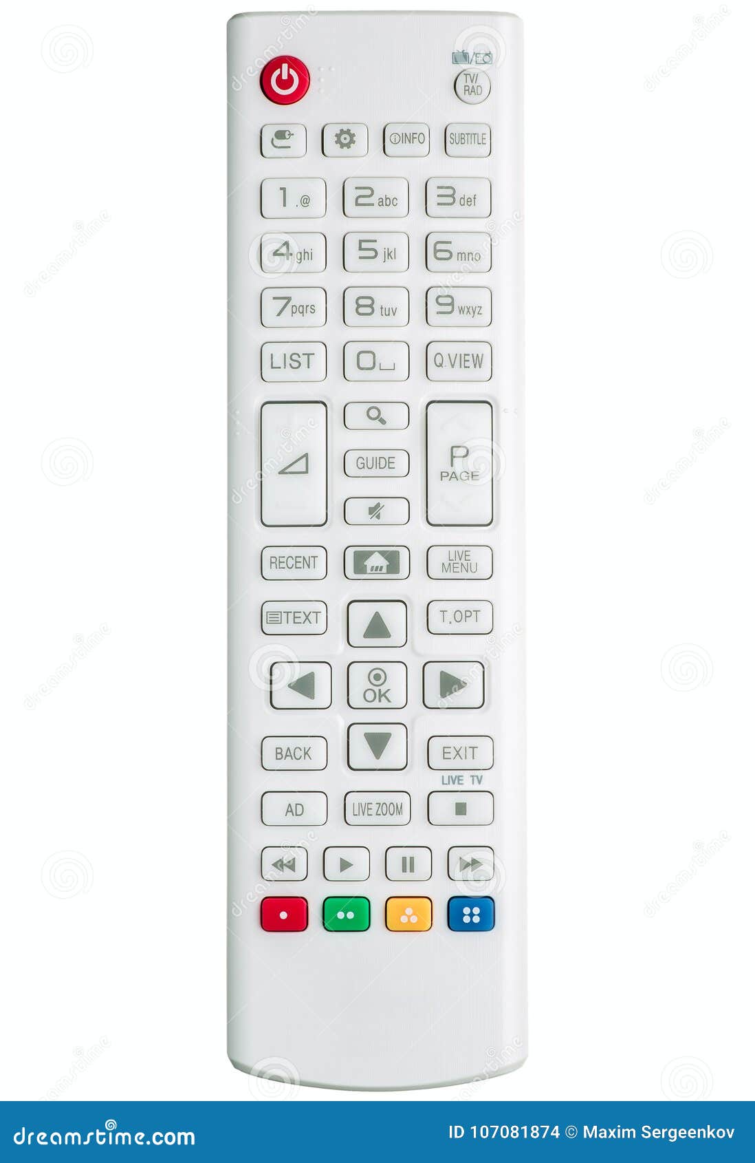 White Modern TV Remote Control Stock Photo - Image of plastic, digital ...