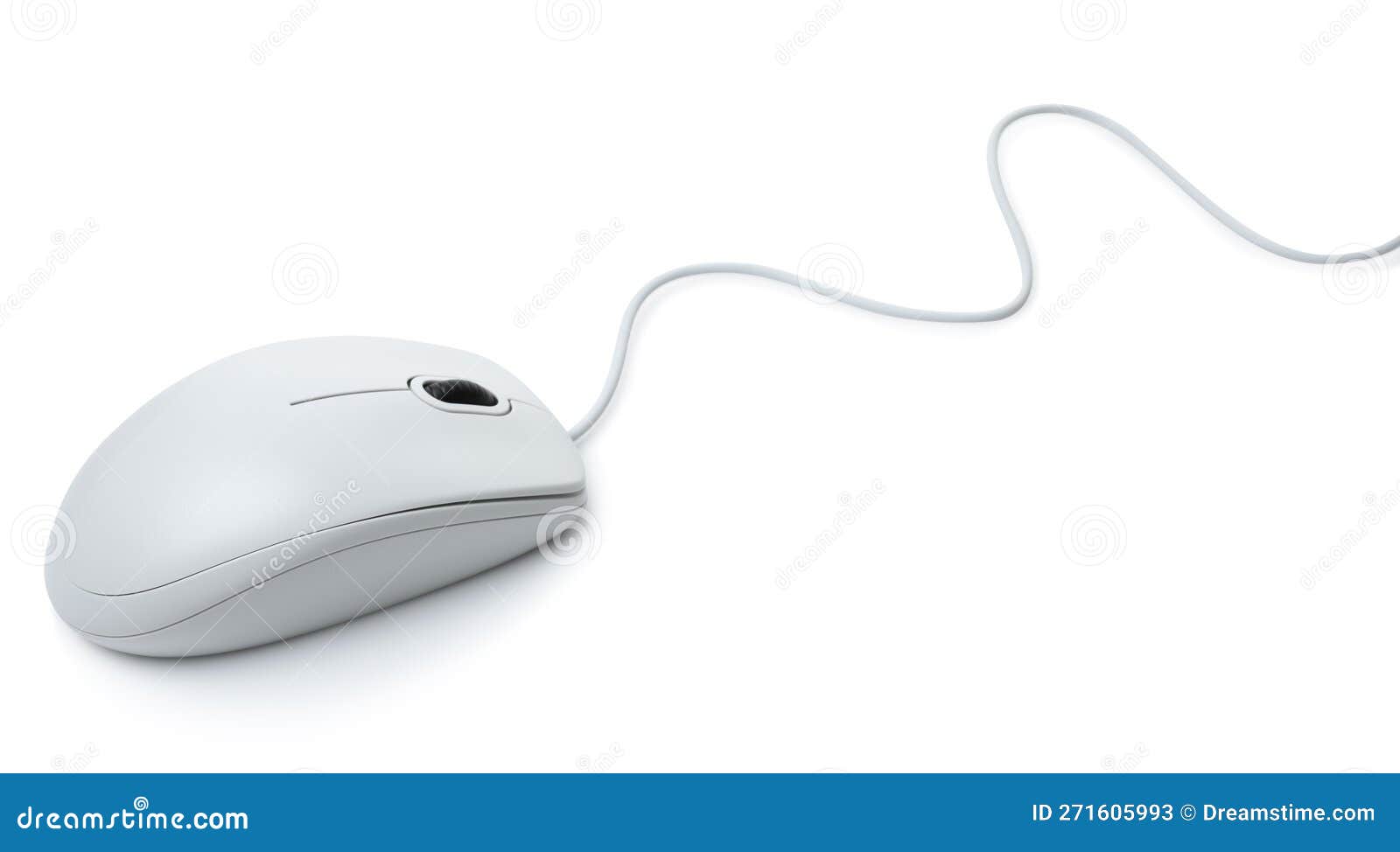 White Modern Wired Computer Mouse on White Background Stock Image ...