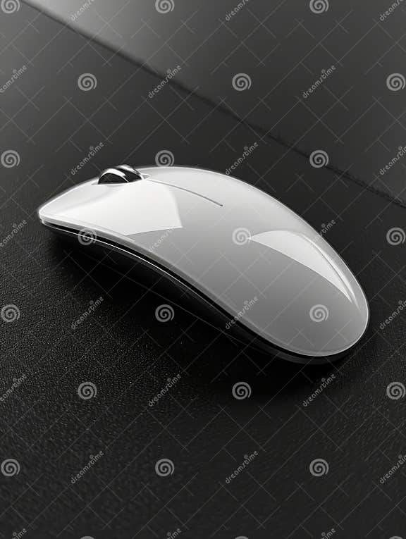 White Modern Wireless Mouse on Black Surface Stock Image - Image of input, contemporary: 359450753