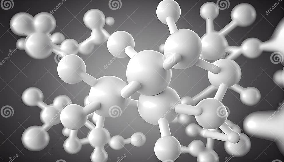 White Molecule Atom Abstract Clean Structure Science Medical Background ...