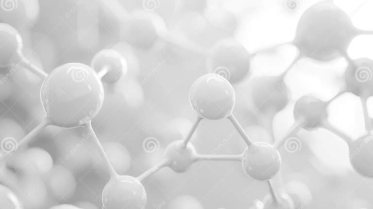White Molecule or Atom, Abstract Clean Structure. Stock Illustration ...