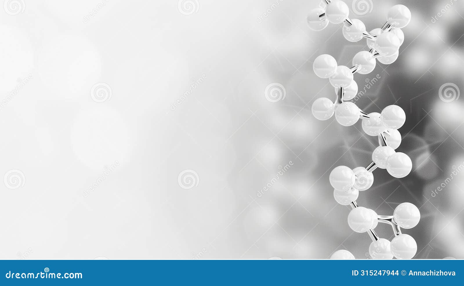 White Molecule or Atom, Abstract Clean Structure. Stock Photo - Image ...