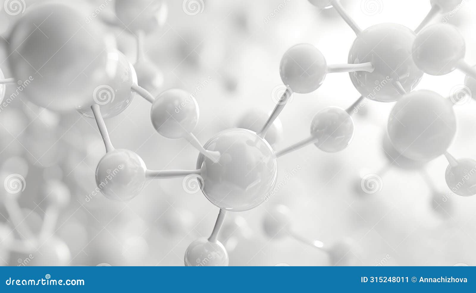 White Molecule or Atom, Abstract Clean Structure. Stock Image - Image ...