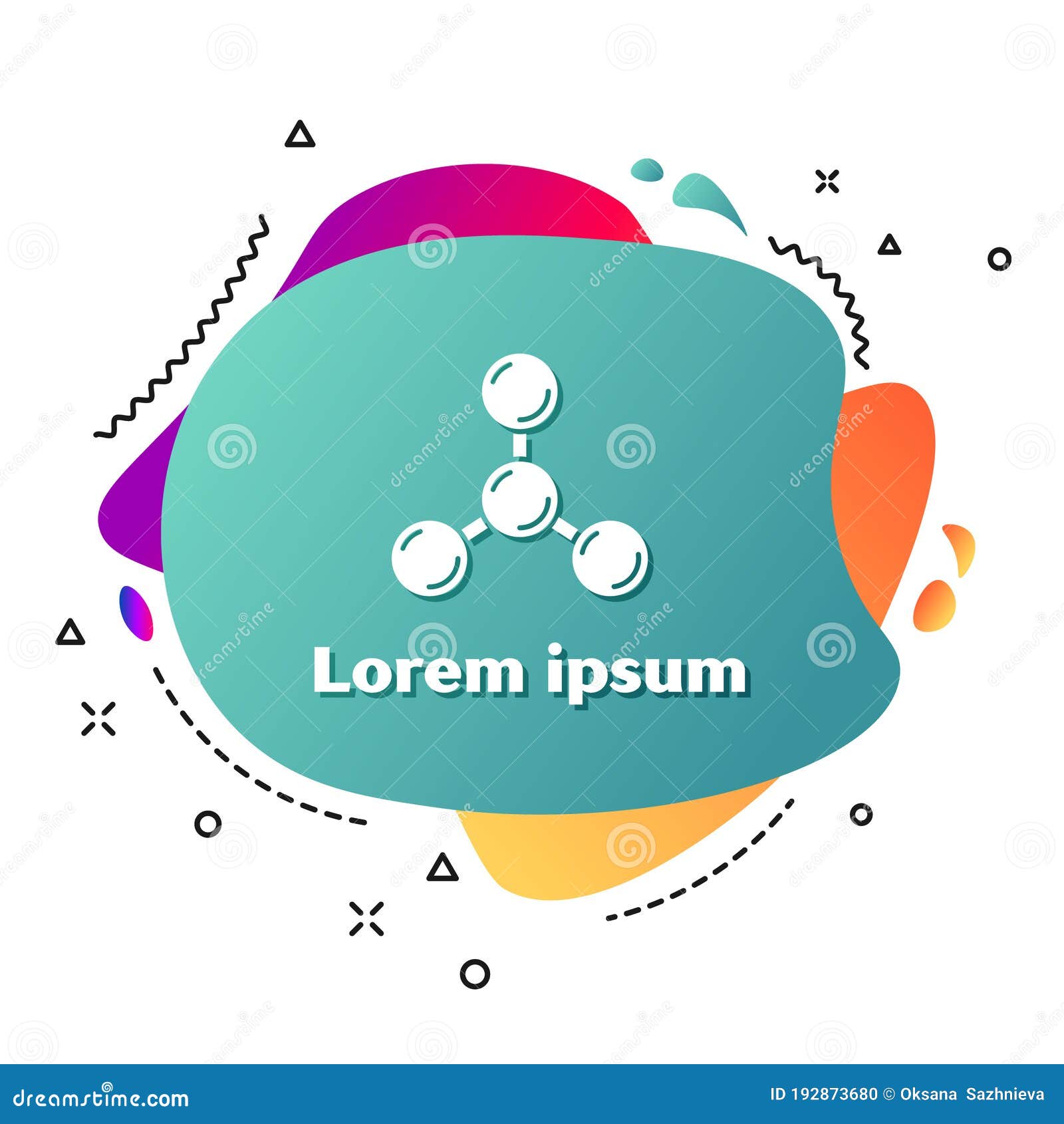 White Molecule Icon Isolated on White Background. Structure of ...