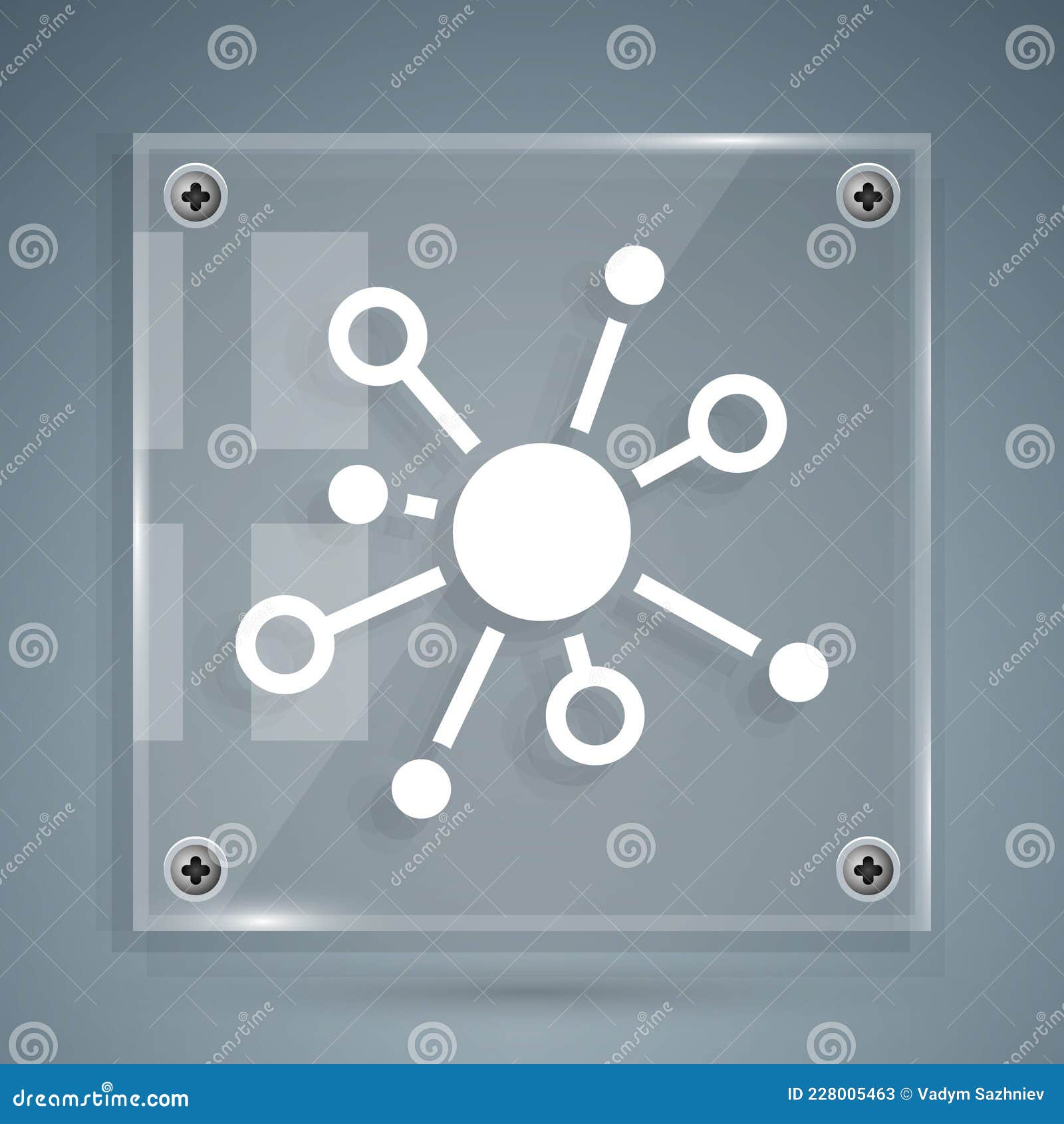 White Molecule Icon Isolated on Grey Background. Structure of Molecules ...