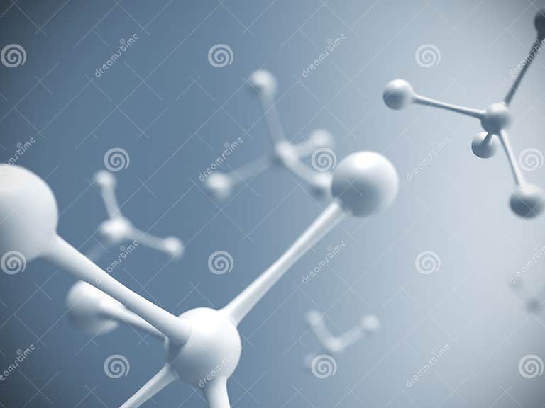 White Molecule Structure. 3D Rendering. Stock Illustration ...