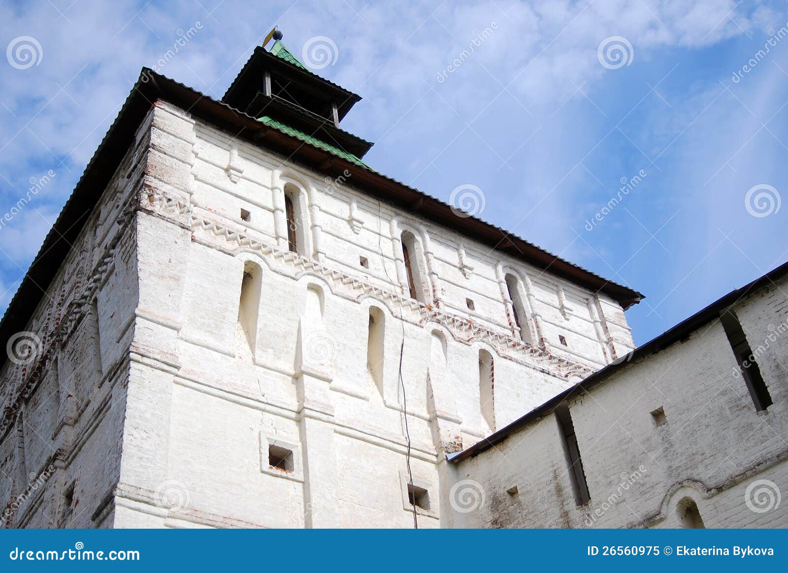 White Monastery Wall, Dramatic Sky Clouds Stock Image - Image of ...