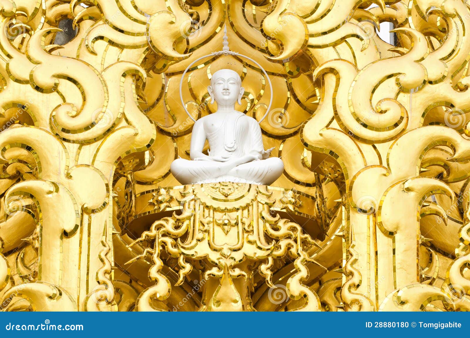 White Monk Meditation Statue Stock Photo - Image of human, asia: 28880180