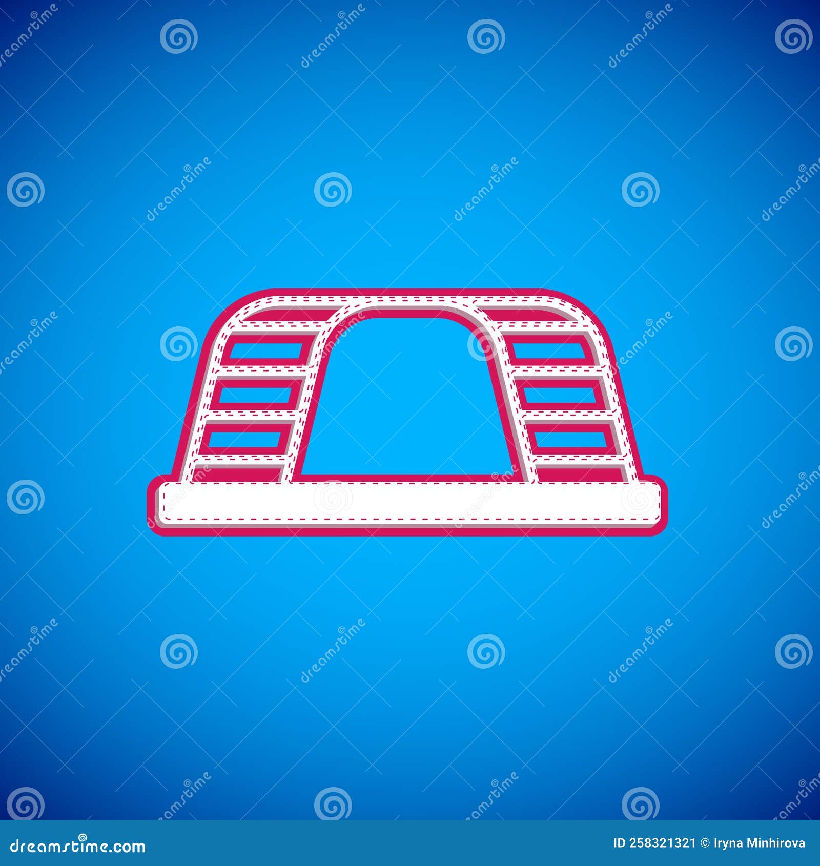 White Monkey Bar Icon Isolated on Blue Background. Vector Stock Vector ...