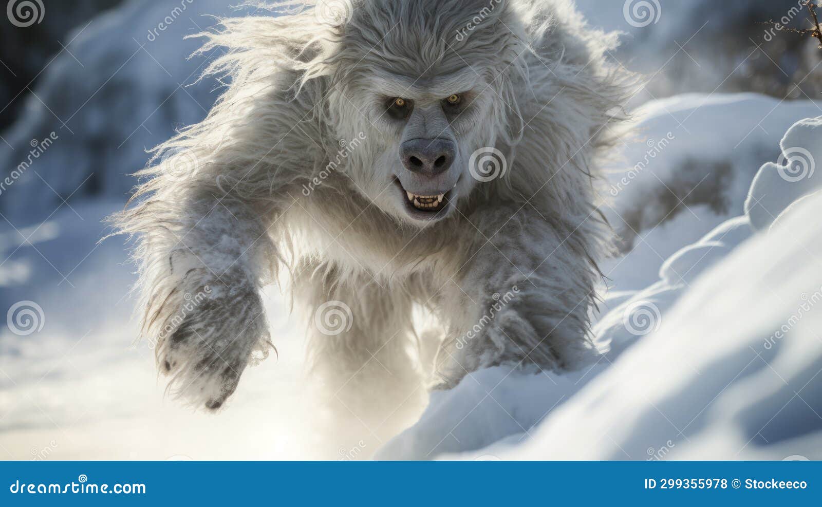 Majestic White Creature: a Breathtaking Snow Runner Stock Illustration ...