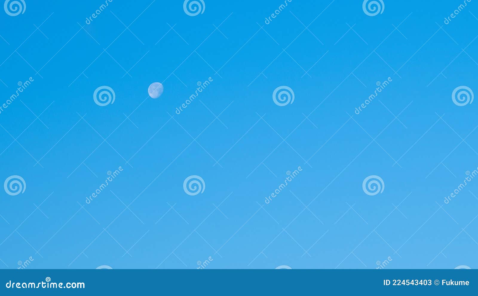 White Moon and Blue Morning Clear Sky Stock Image - Image of natural ...