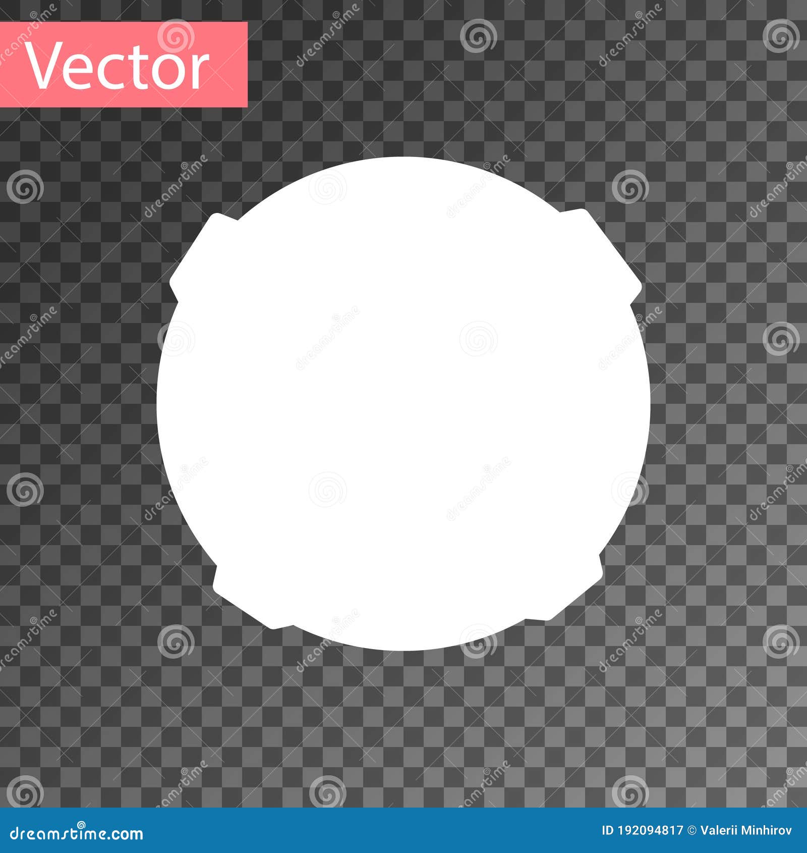 White Moon Icon Isolated on Transparent Background. Vector Illustration ...