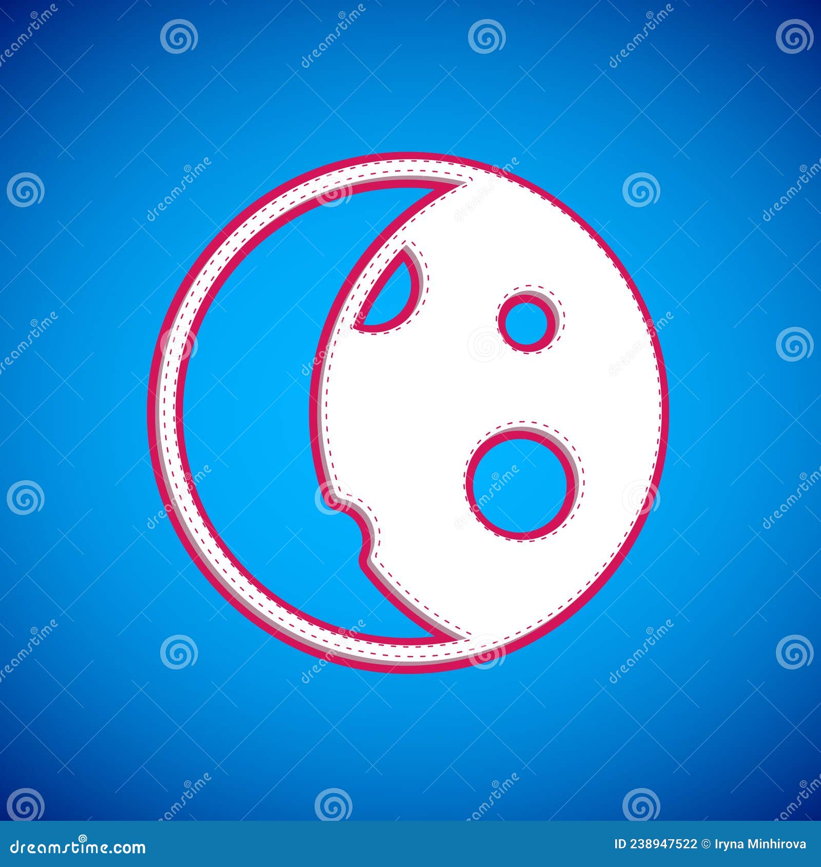 White Moon Phases Icon Isolated on Blue Background. Vector Stock Vector ...