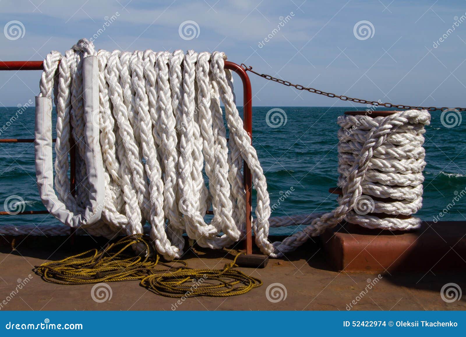 White mooring rope stock photo. Image of objects, transportation - 52422974