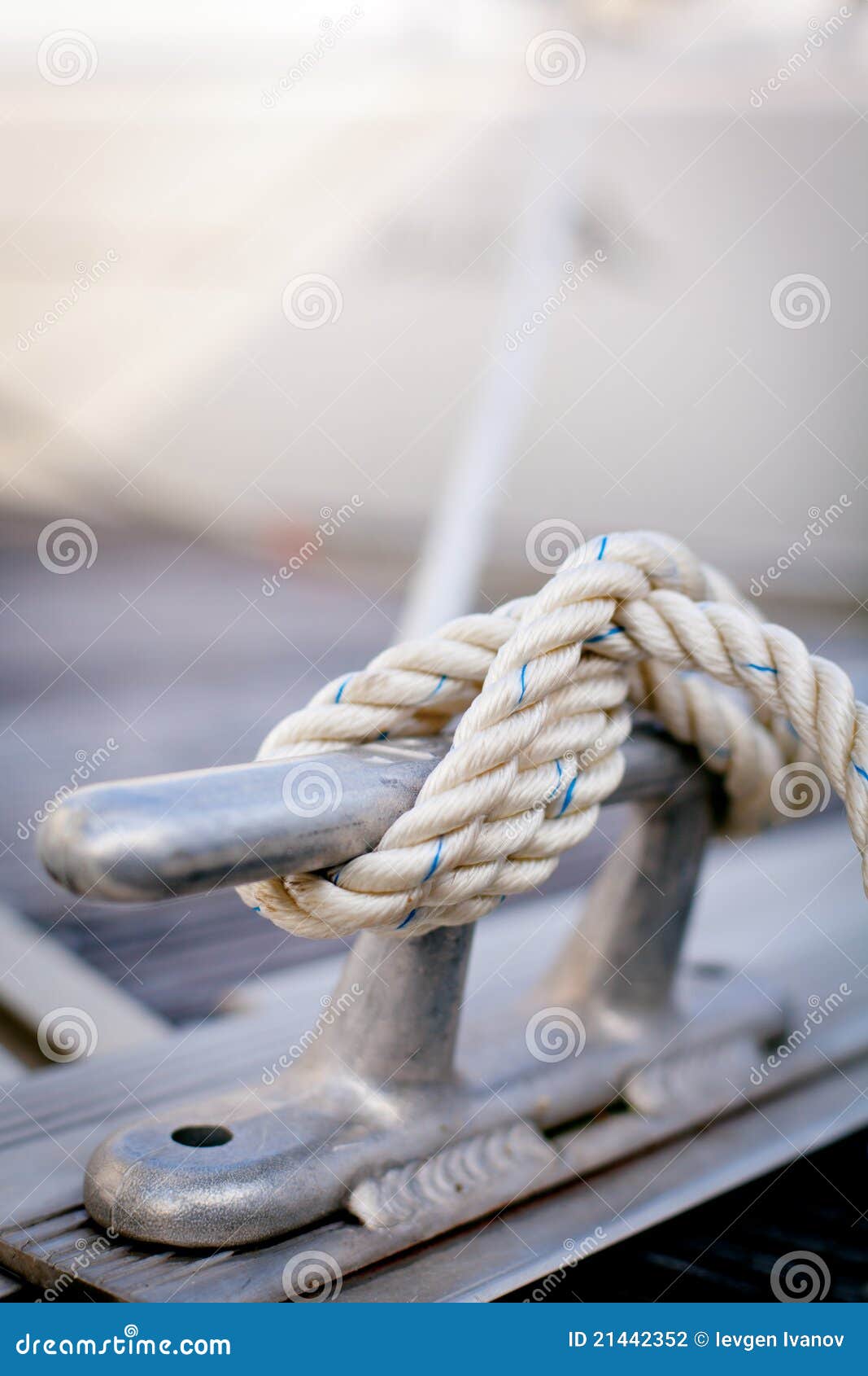 White mooring rope on ship stock photo. Image of vessel - 21442352