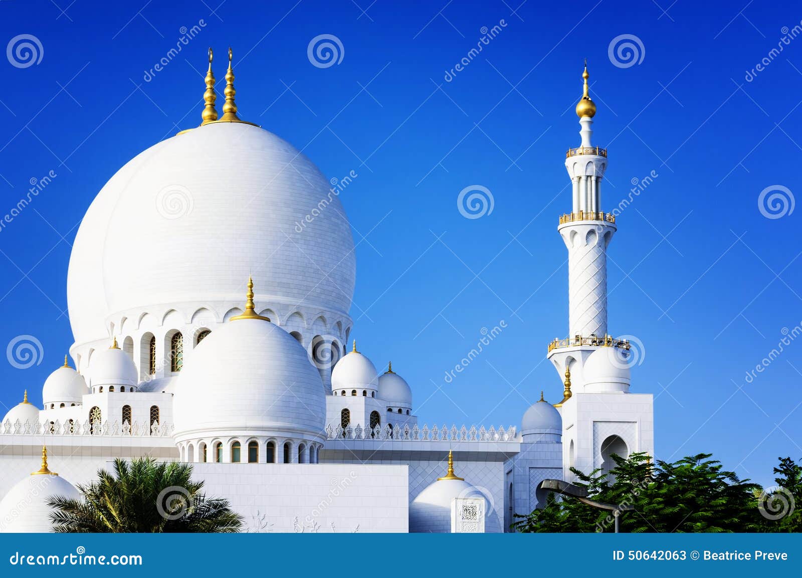 White Mosque stock image. Image of green, islam, mosque - 50642063