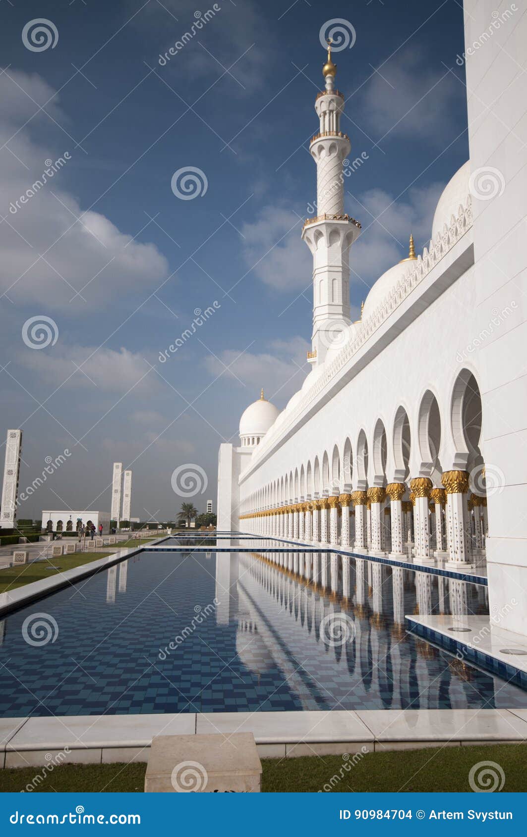 White Mosque stock photo. Image of grass, clean, arabian - 90984704