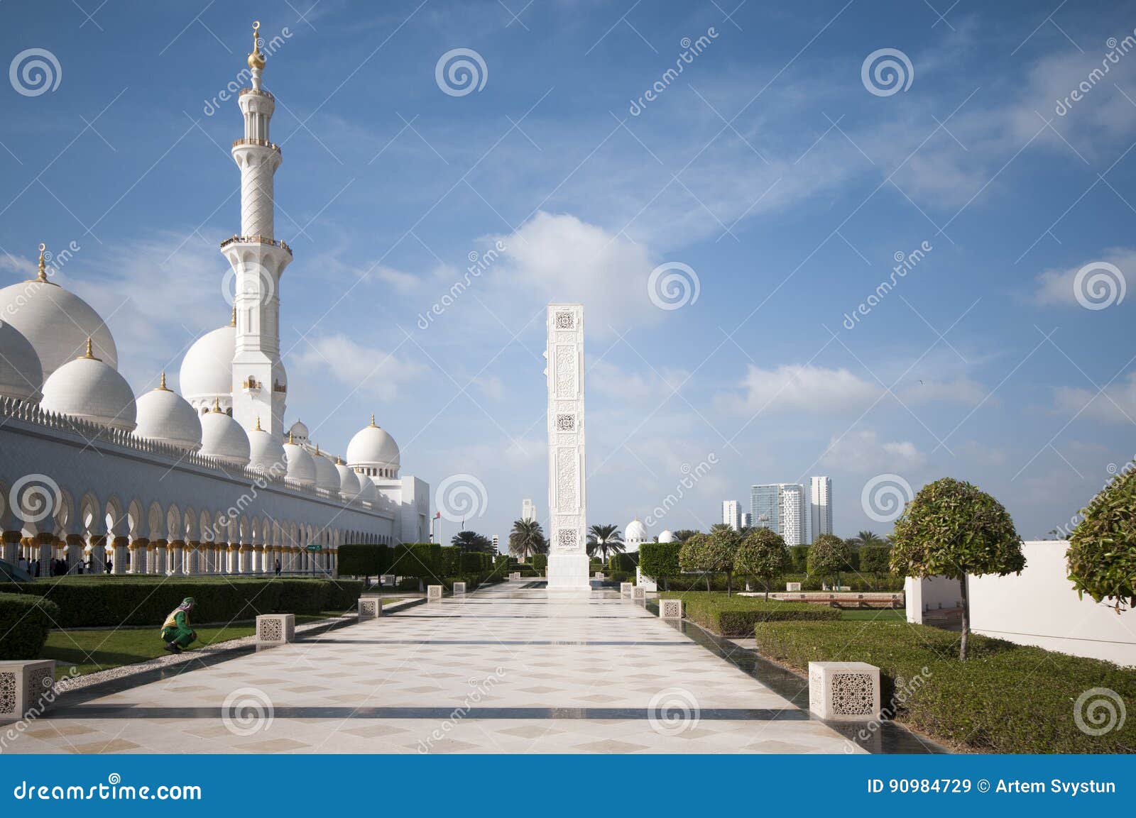 White Mosque stock image. Image of arab, lawn, bush, mosque - 90984729