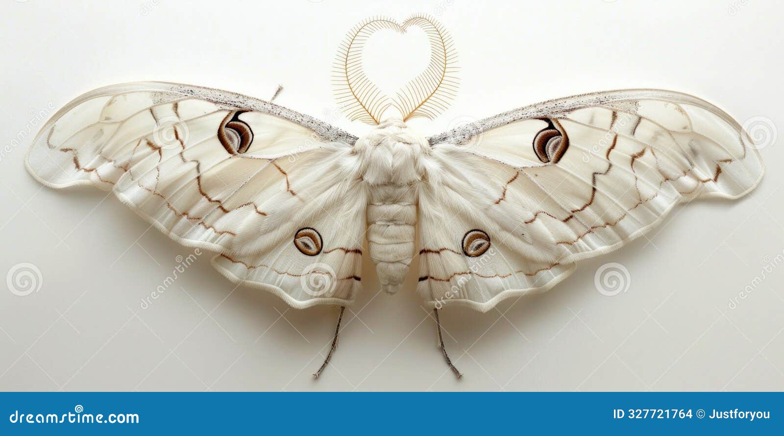 White Moth with Spread Wings on Light Background. Generative Ai Stock ...