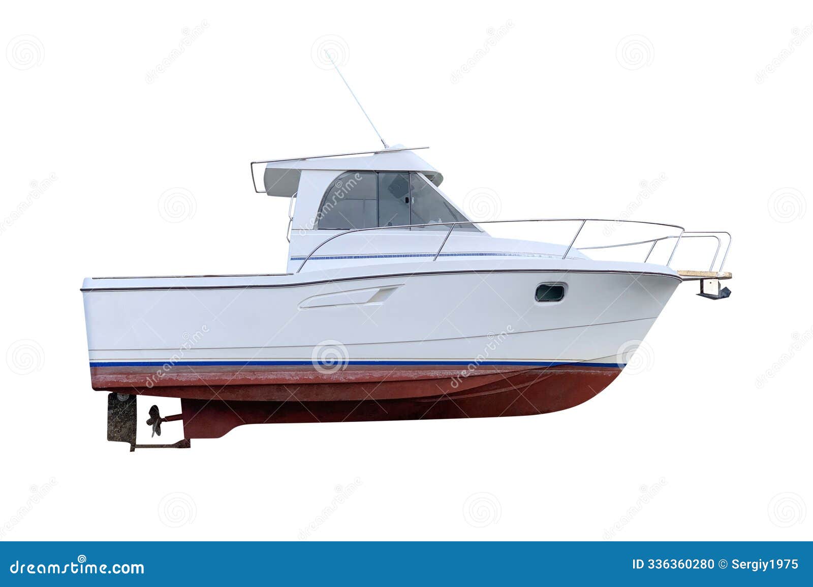 White Motor Boat Isolated on White Background Stock Photo - Image of ...