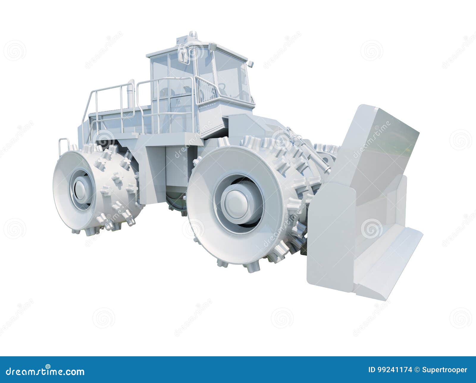 3d White Grader stock illustration. Illustration of machinery - 99241174