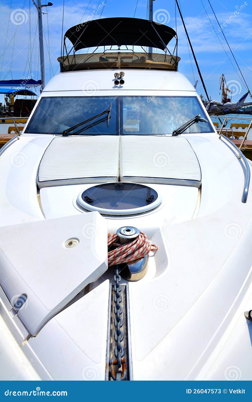White motor yacht stock image. Image of motorboat, wealth - 26047573
