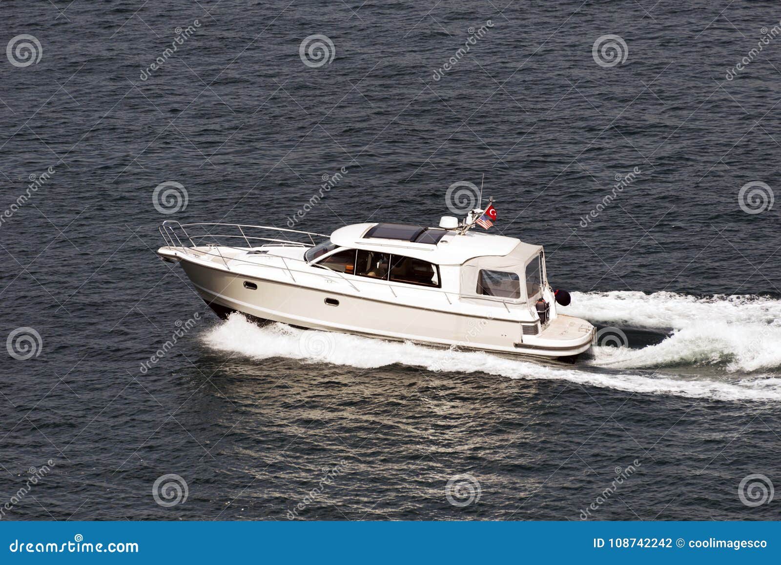 A White Motorboat Cruising in the Sea Stock Photo - Image of motorboat ...