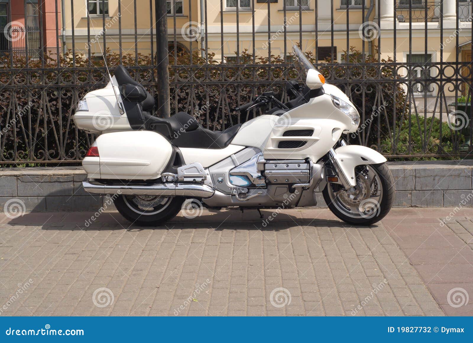 White motorcycle stock photo. Image of metal, outdoor - 19827732