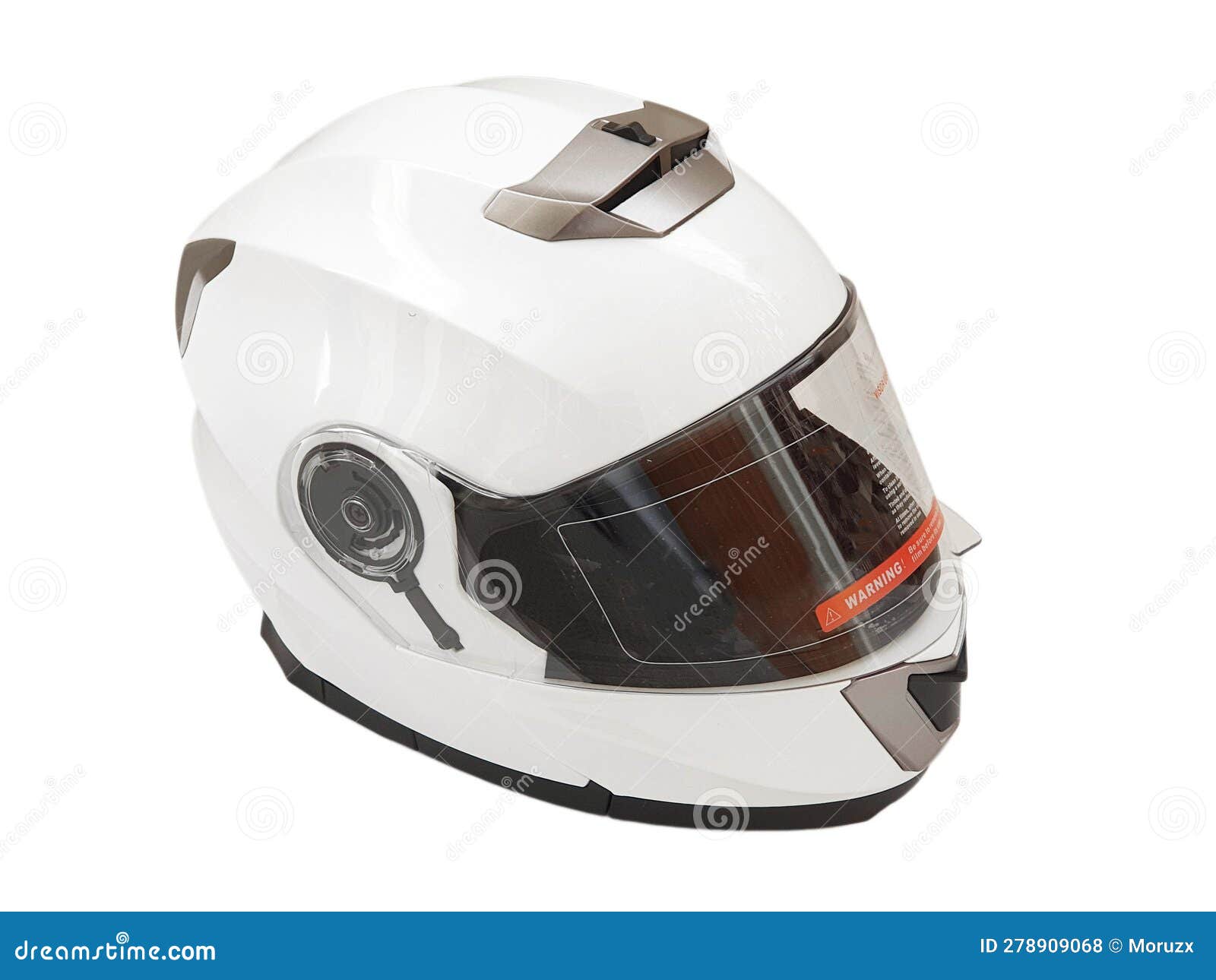 White Motorcycle Helmet Isolated Stock Photo - Image of equipment ...