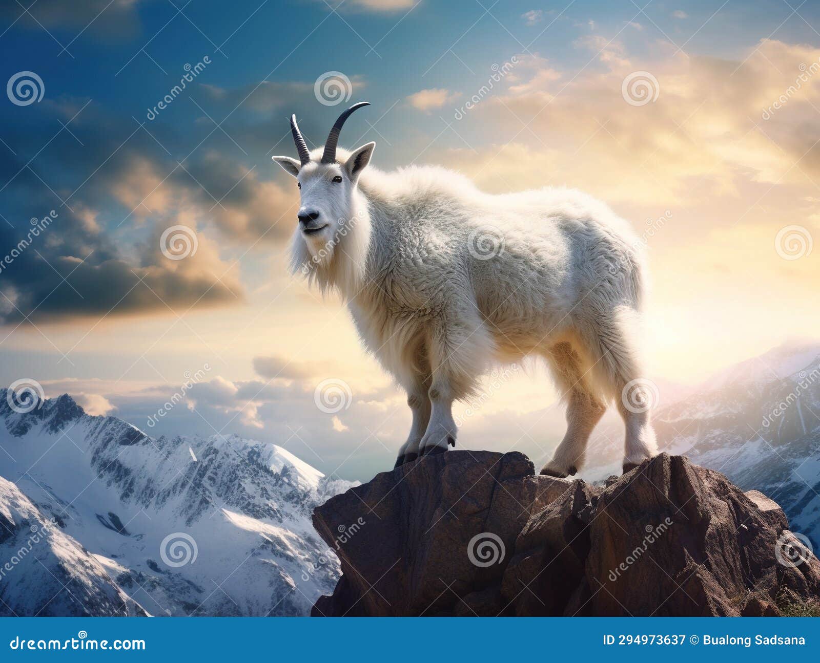 White Mountain Goat Made with Generative AI Illustration Stock ...