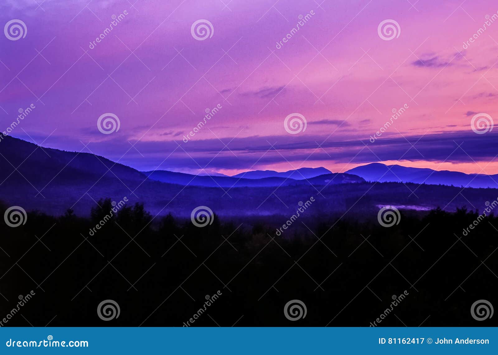 White Mountains, New Hampshire Sunset Stock Image - Image of bright ...