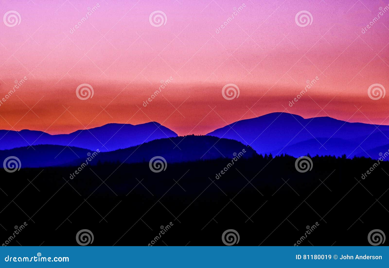 White Mountains, New Hampshire Sunset Stock Image - Image of england ...