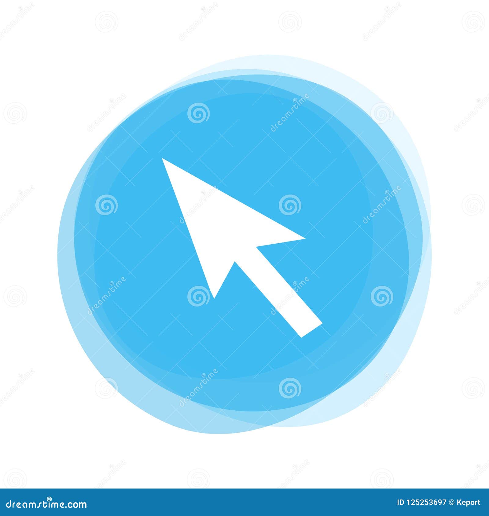 White Mouse Arrow on Light Blue Button Stock Illustration ...
