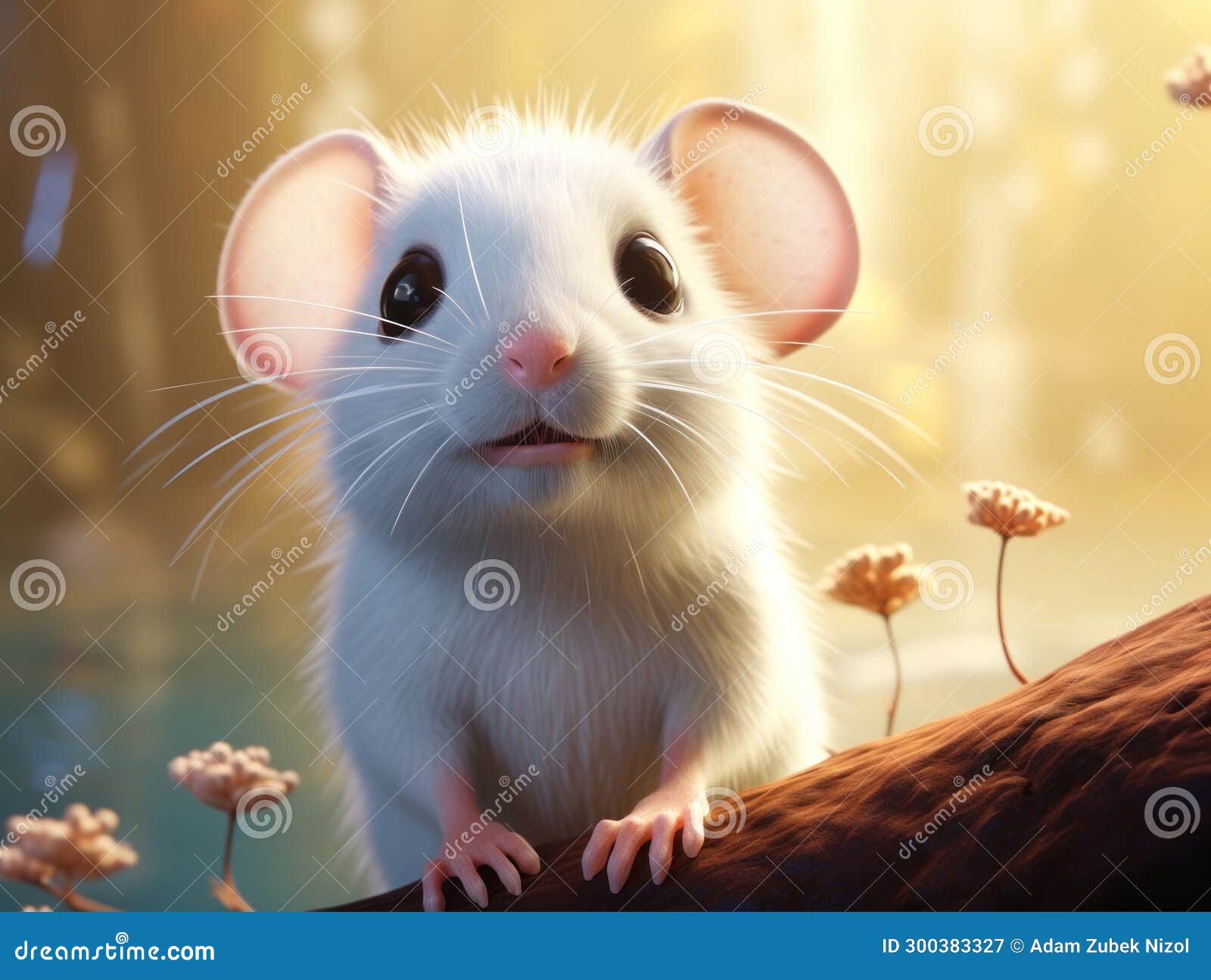 Dormouse On A Branch - Hand-Drawn Colored Pencil Drawing Vector ...