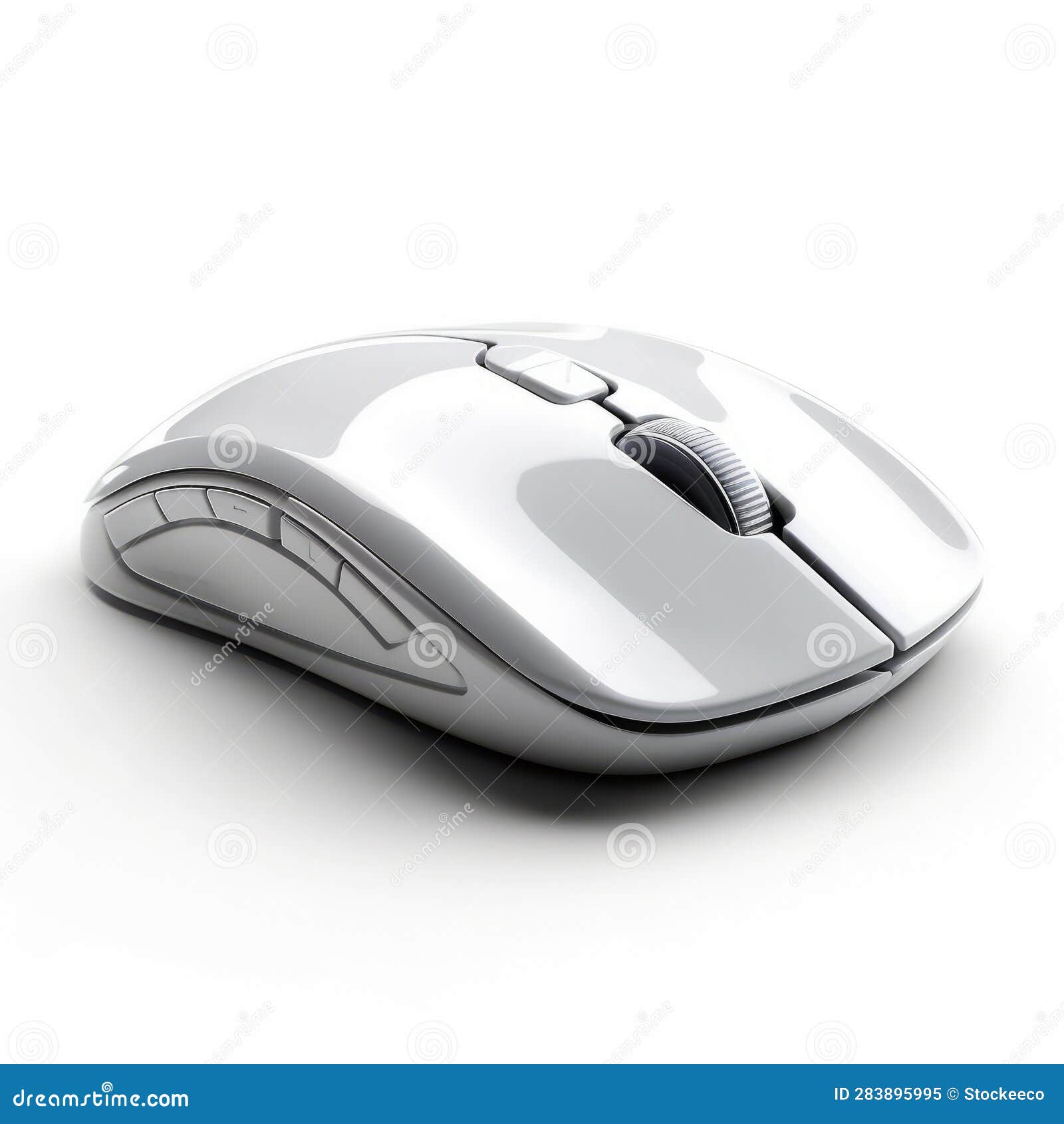 Digitally Enhanced Computer Mouse: White and Silver Cad Design Stock ...