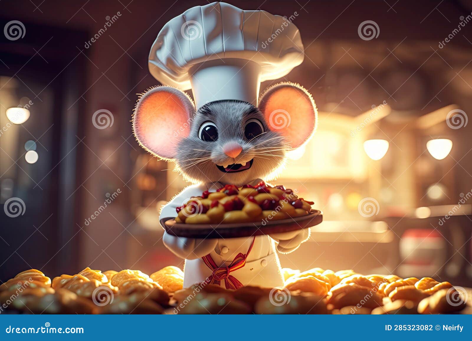 White mouse chief cooking stock illustration. Illustration of mouse ...