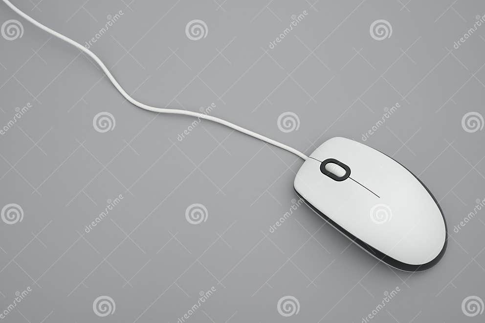 White Mouse on Grey Background Stock Image - Image of mouse, black ...