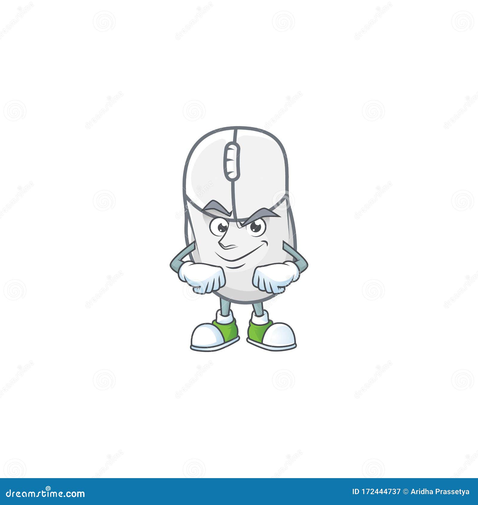 White Mouse Mascot Icon Design Style with Smirking Face Stock Vector ...