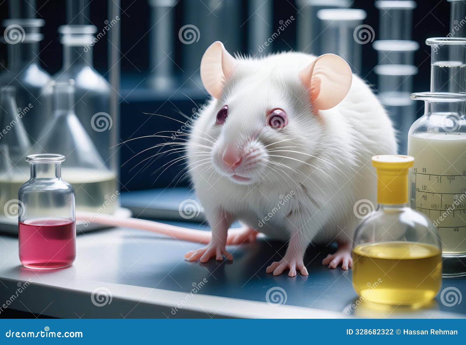 A White Mouse with Pink Eyes Stock Illustration - Illustration of ...
