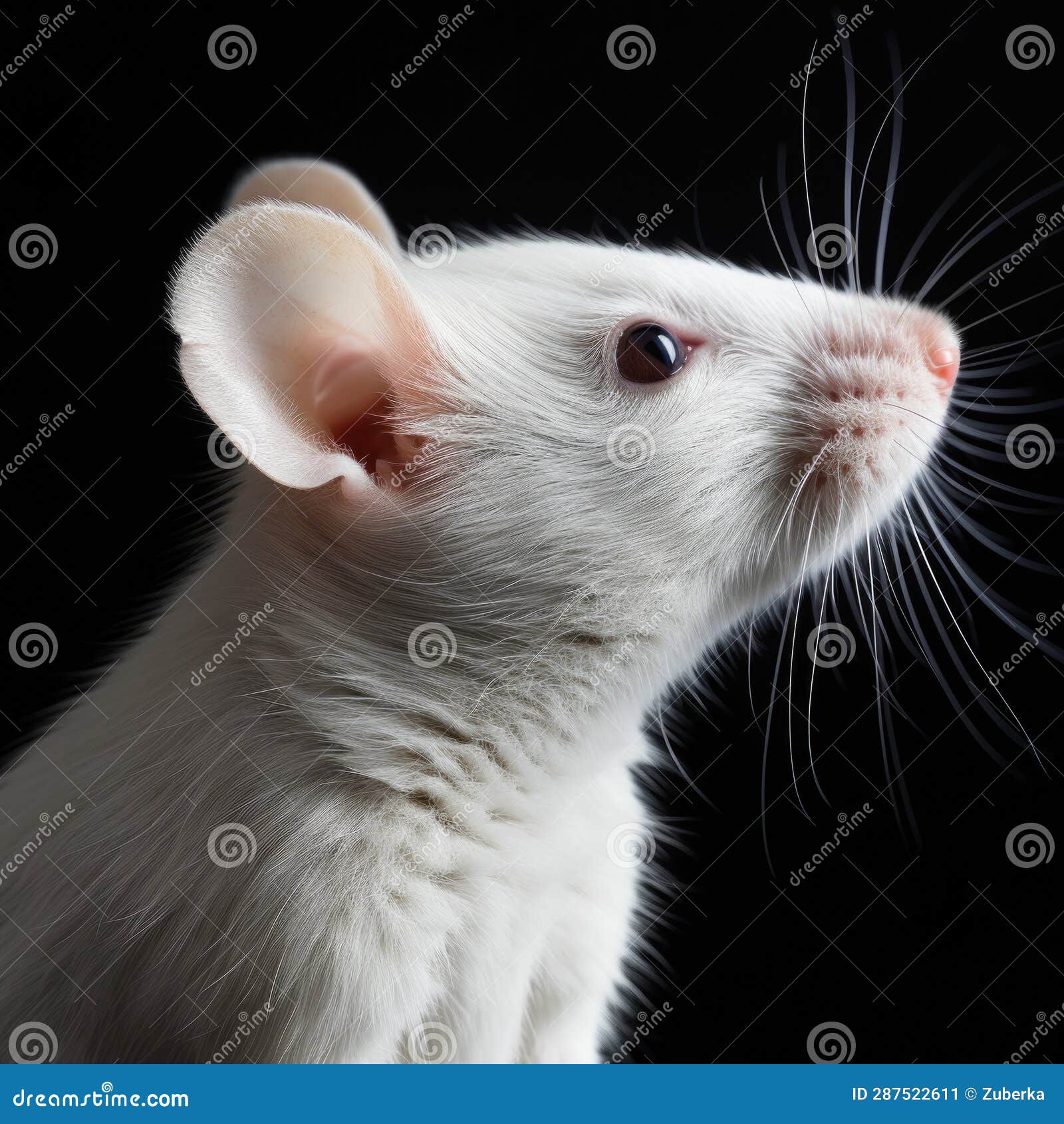 White Mouse Profile Potrait Isolated Stock Illustration - Illustration ...
