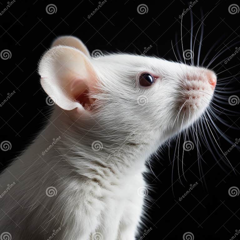 White Mouse Profile Potrait Isolated Stock Illustration - Illustration ...