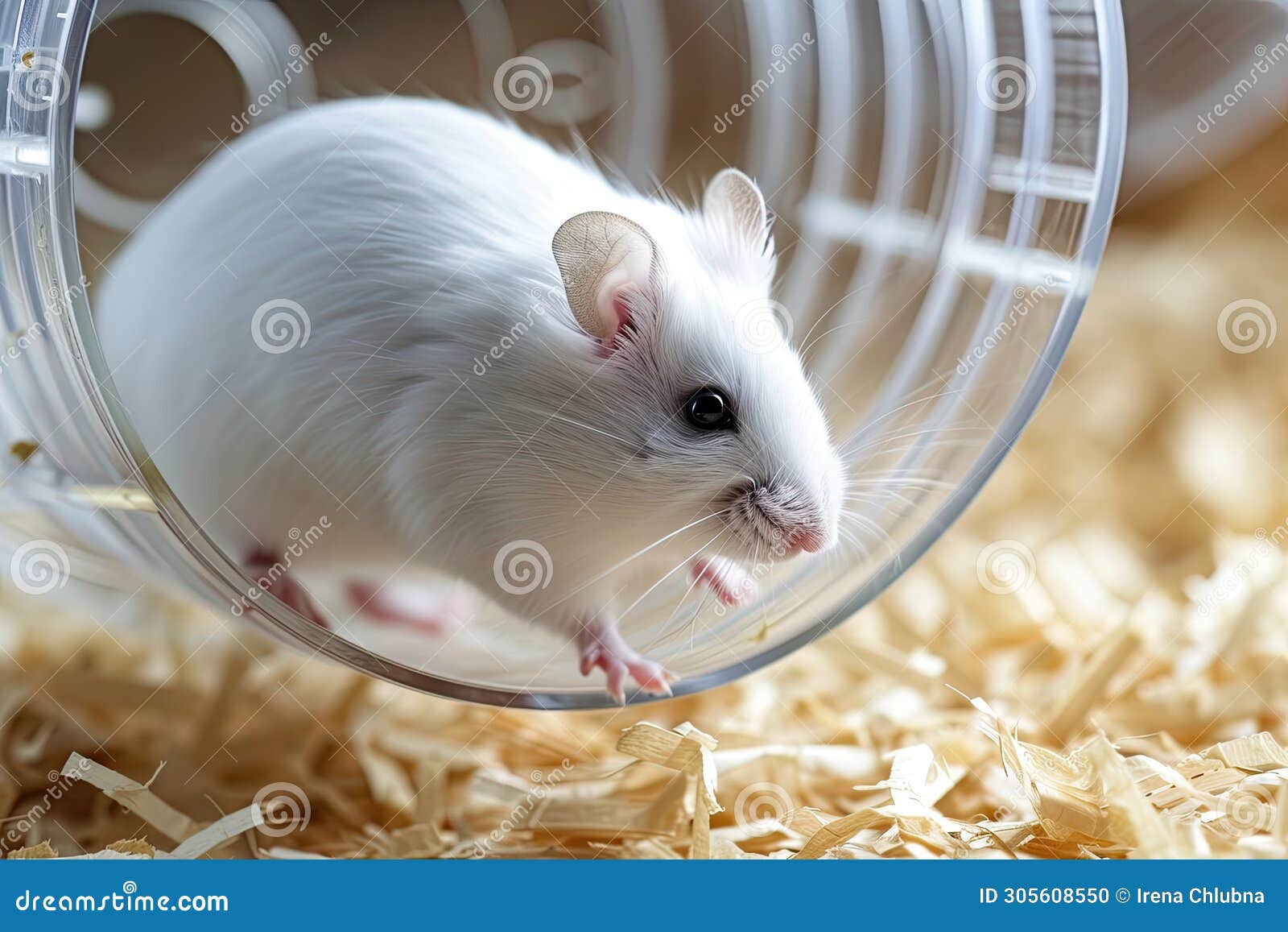 White Mouse is Running in Running Wheel for Hamsters Stock Illustration ...