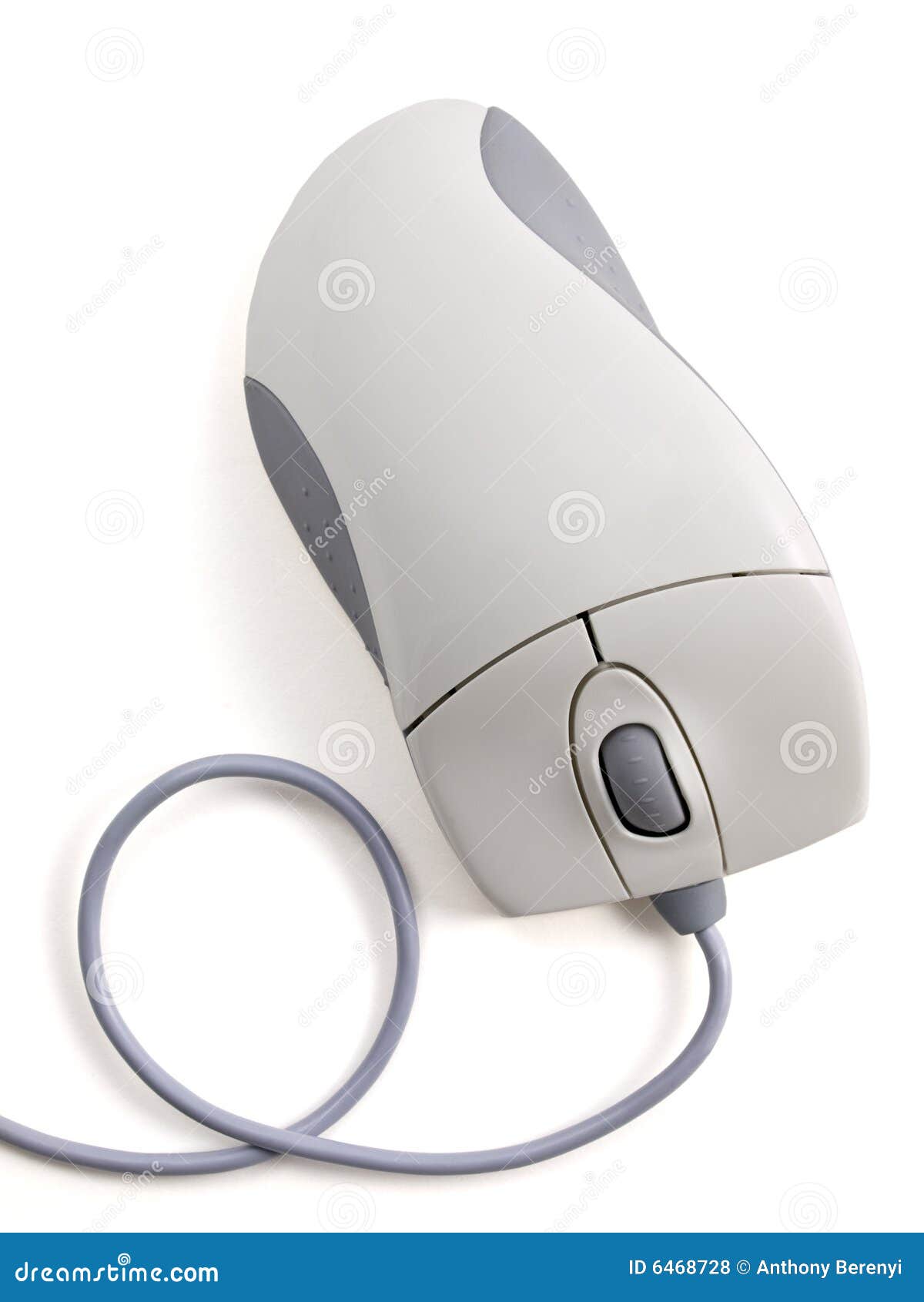 White Mouse with Scroll Wheel Top View Stock Photo - Image of grey ...