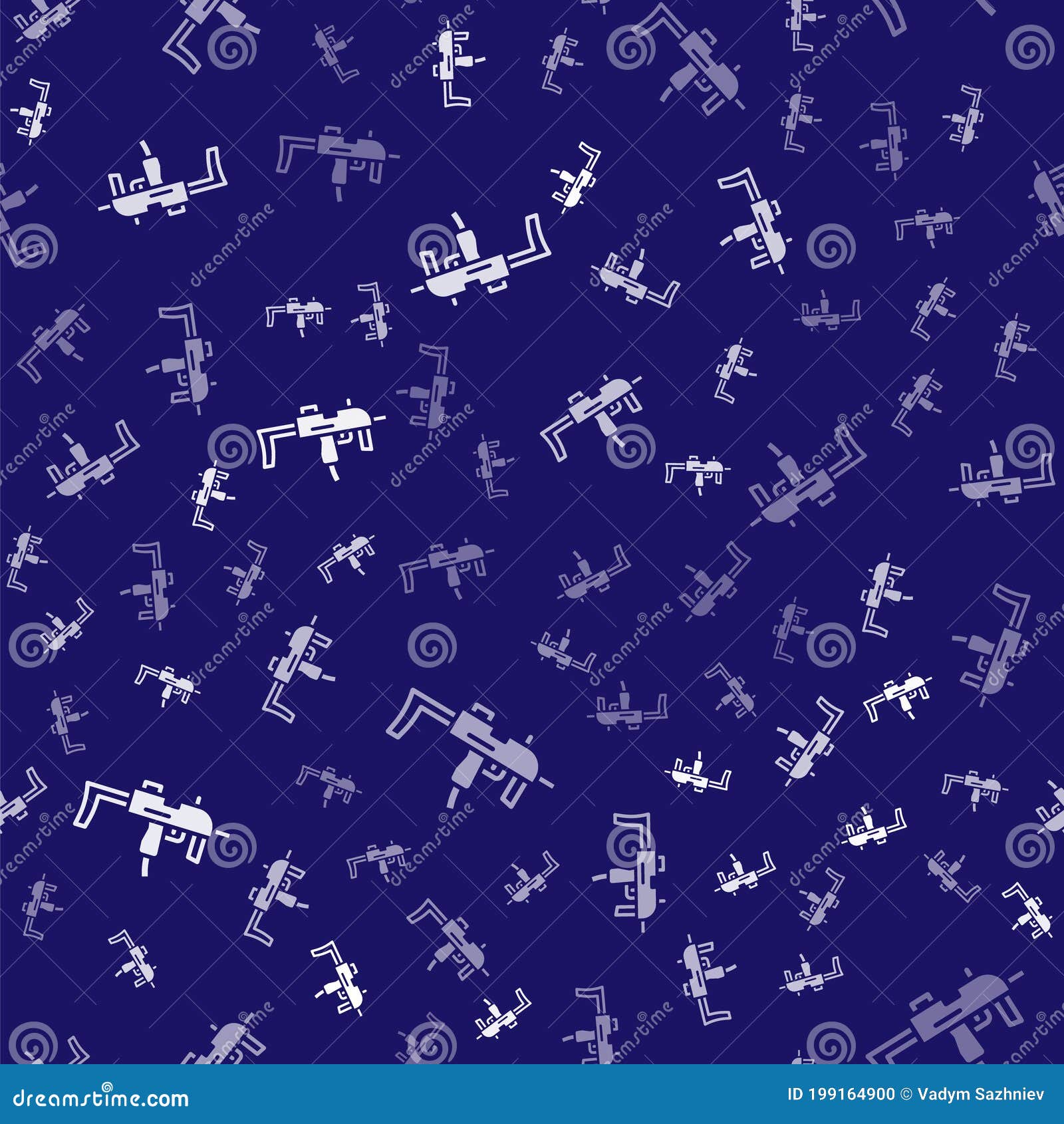 Blue Submachine Gun M3, Grease Gun Icon Isolated On Transparent ...